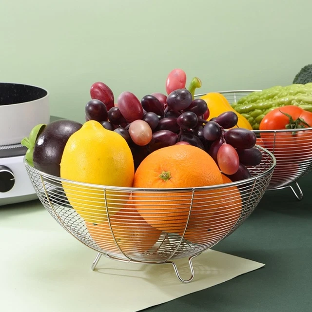 SET OF 2 Stainless Steel Baskets for Kitchen Use Easy to Use Fruits ...