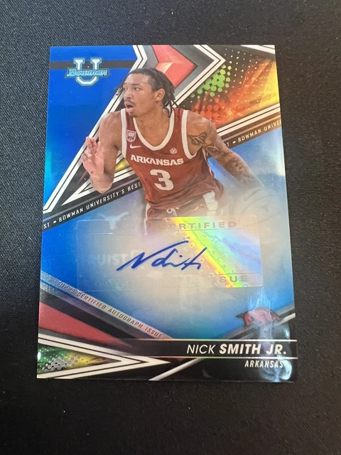 2022-23 BOWMAN'S BEST University Nick Smith Jr réfracteur bleu ...