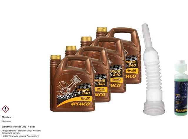 16L PEMCO IDRIVE 340 5W-40 huile moteur Api Sn / Cf Acea A3/B4 Incl ...