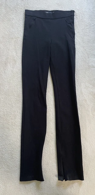 ZARA BLACK PANTS With Invisible Flare Zip, Size XS EUR 9,19 - PicClick FR
