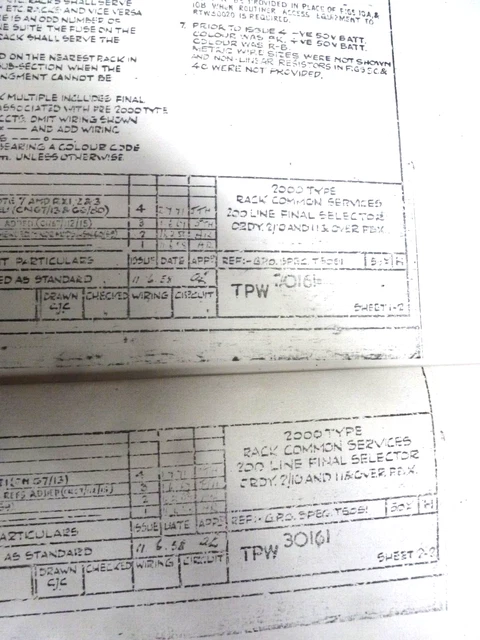 GPO STROWGER DIAGRAM Rack Common Services 200 Outlet Final Selectors ...