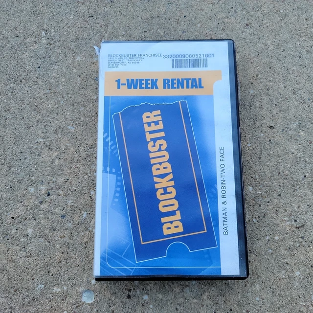 ORIGINAL BLOCKBUSTER VIDEO VHS Rental Clamshell Batman & Robin Two Face ...