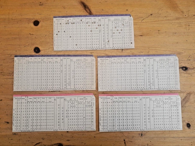 VINTAGE GPO PUNCHED computer cards £5.99 - PicClick UK