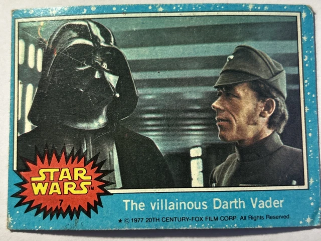 1977 STAR WARS #7 The Villainous DARTH VADER Topps Blue Series EUR 8,33 ...