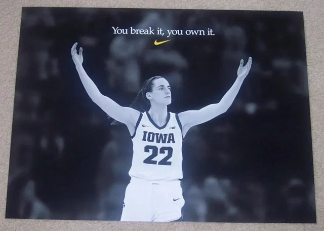 🐐 ORIGINAL CAITLIN Clark Record Breaking Poster "You Break it, You Own ...