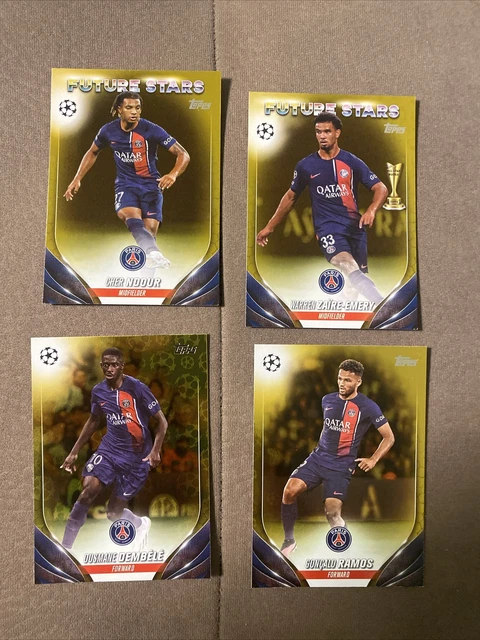 TOPPS UEFA UCC Flagship 2023 2024 Gold Starball Psg Emery Dembele Ramos ...