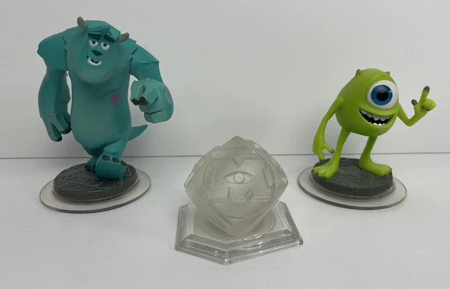 DISNEY INFINITY MONSTERS Inc Mike & Sully with Crystal Lot of 3 Playset ...