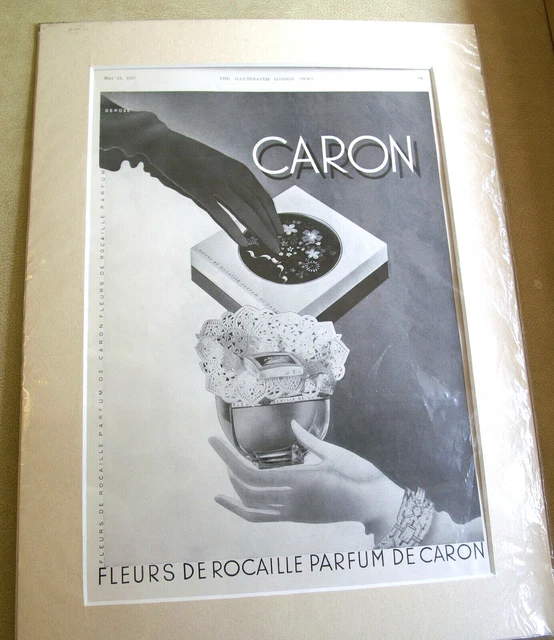 PERFUME ADVERTISEMENT 1937 'Fleurs De Rocaille By Caron. 42 X 31 Cm ...