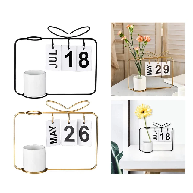 CALENDAR VASE PHOTO Frame Stand Modern Planter Pot Flower Arrangement ...