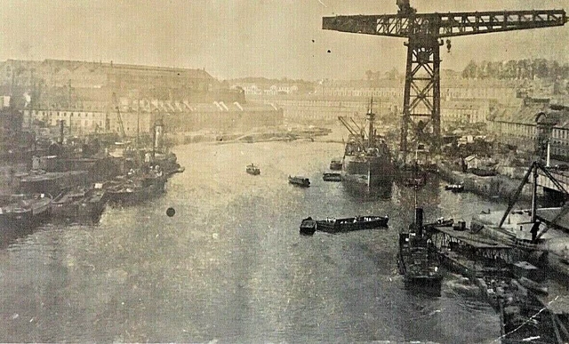 ORIGINAL WW1 US ARMY MAIN PORT of BREST FRANCE AERIAL PHOTO POSTCARD ...