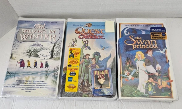 3 LOT VHS Kids Movies Quest For Camelot The Swan Princess The Willows ...