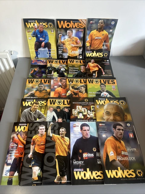 BUNDLE OF 20 Wolverhampton Wanderers FC Football Match Day Programmes ...