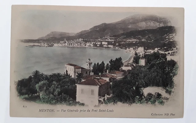 CPA-06-MENTON-VUE GÉNÉRALE PRISE du pont Saint-Louis,colorisé peu Courant. EUR 12,00 - PicClick IT