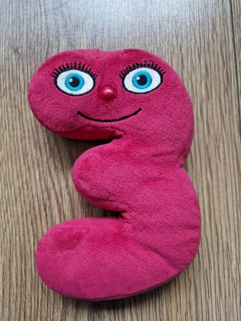 CBEEBIES NUMBERJACKS NUMBER 3 Three Rare Plush Soft Toy Pink Light Red ...