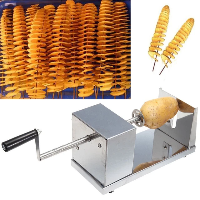 SPIRAL POTATO SLICER Chipper Potatoes Chips Cutter Machine Kitchen Tool ...