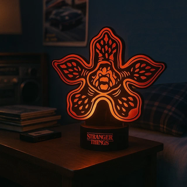 STRANGER THINGS DEMOGORGON Laser Etched LED Light. 23cm Tall. USB or ...