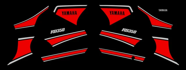 YAMAHA RD 350 LC 31K - Kit Sticker decals - YPVS RDLC 1983-84 - Black ...