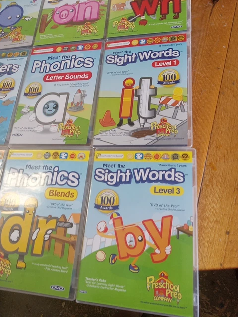 PRESCHOOL PREP SERIES Lot 10 DVD Meet the Sight Words Letters Numbers ...