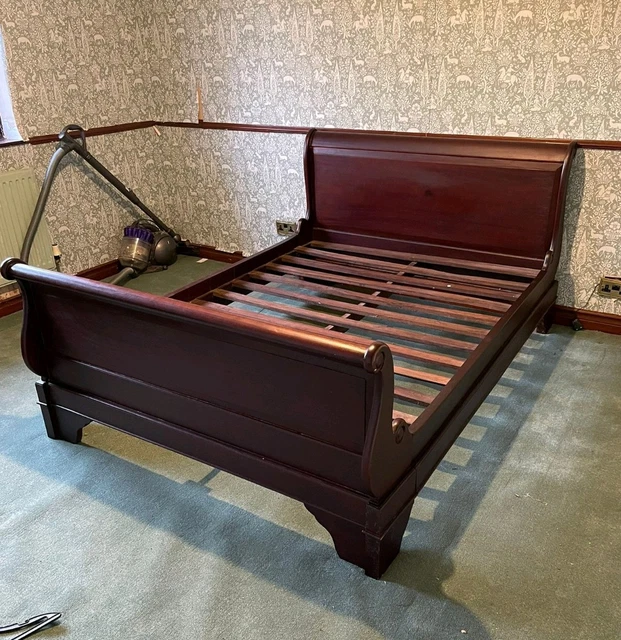 BEAUTIFUL HEAVY DUTY Wooden Sleigh Bed Frame £155.66 - PicClick UK