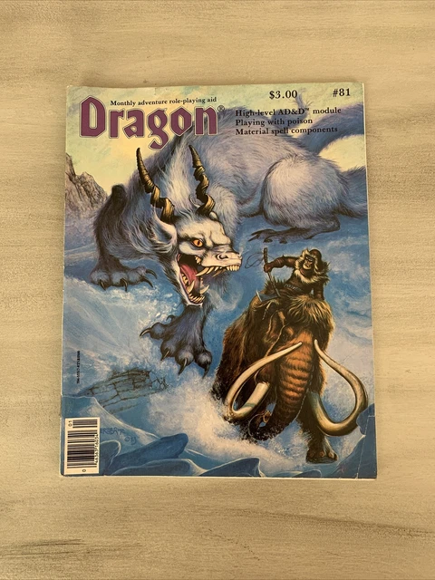 VINTAGE DUNGEONS AND Dragons Dragon Magazine #81 January 1984 Fair 2C ...