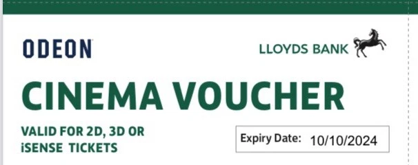 ONE ODEON CINEMA Ticket - Valid For 2d, 3d ISENSE (Exp: Oct 24) £11.99 ...
