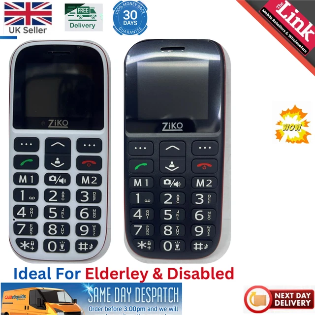 ZIKO BIG BUTTON Mobile Phone for Elderly Easy-to-Use 2G SOS Dual Sim ...