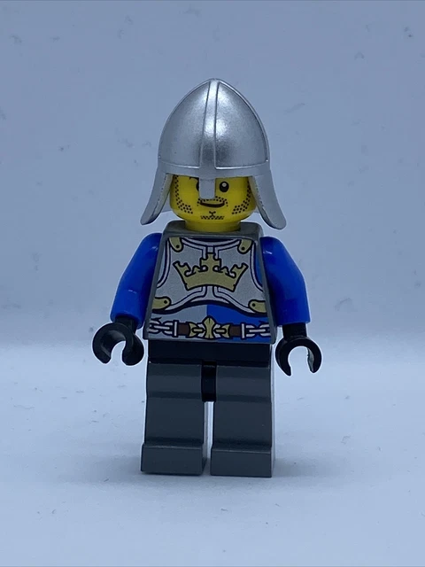 LEGO CASTLE KINGS Knight Minifigure Minifig Crown CAS516 silver helmet ...