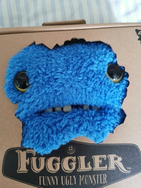 FUGGLER FUNNY UGLY Monster Gap Tooth Mcgoo Blue Fur Soft Toy Snuggler ...