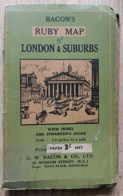 Bacons Ruby Map Of London And Suburbs £499 Picclick Uk