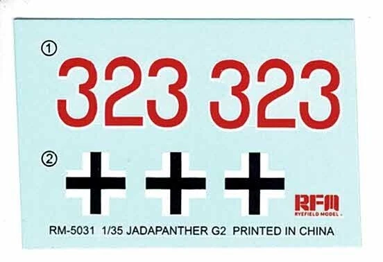 RYEFIELD MODEL RM-5031 1/35 Sd.Kfz.173 Jagdpanther Ausf.G2 decals only ...
