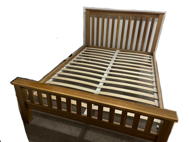OAK AND METAL Double Bed Frame £63.10 - PicClick UK