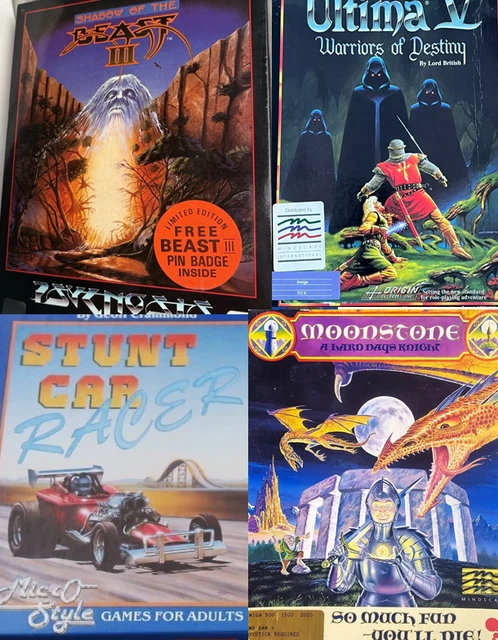AMIGA 👽 👽 Stunt Car, Moonstone, Ultima V, Shadow of beast III - Poster ...