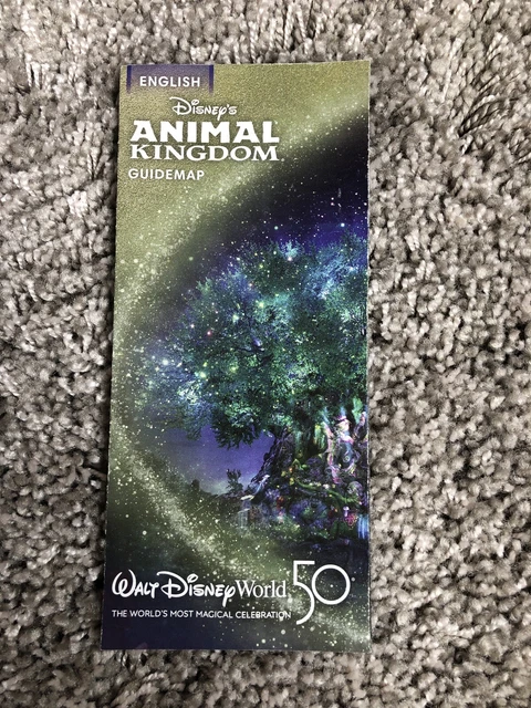 WALT DISNEY WORLD ANIMAL KINGDOM Guidemap 50th Anniversary Theme Park ...