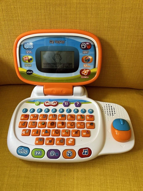 VTECH MY LAPTOP Computer Working Sounds & Pictures White Orange ...