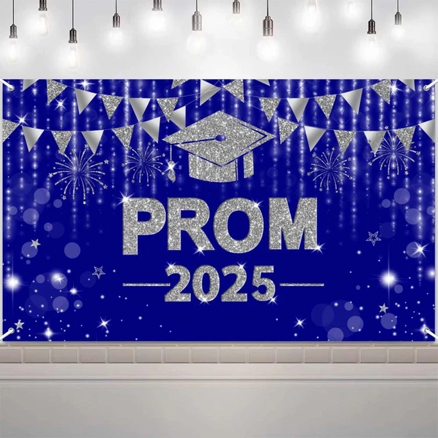 PROM 2025 BACKDROP Royal Blue Graduation Class of 2025 Photo Backdrops ...