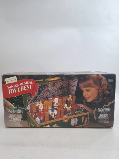 VINTAGE 1994 MR Christmas Santa’s Music Animated Toy Chest Box 35 Songs ...