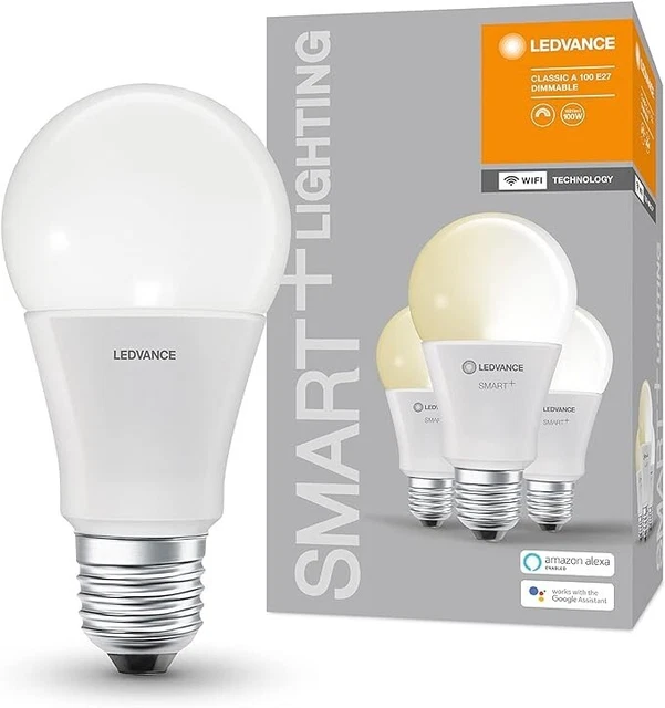 LEDVANCE SMART LED Lamp Bulb with WiFi Technology E27 Dimmable Warm ...