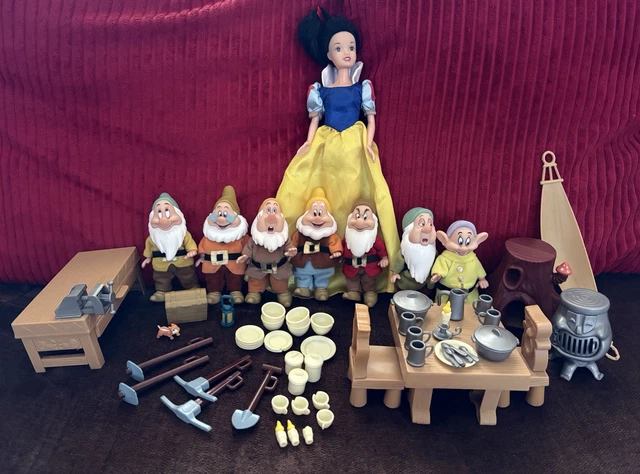 DISNEY SNOW WHITE And The Seven 7 Dwarfs Toy Doll's Figures Bundle ...