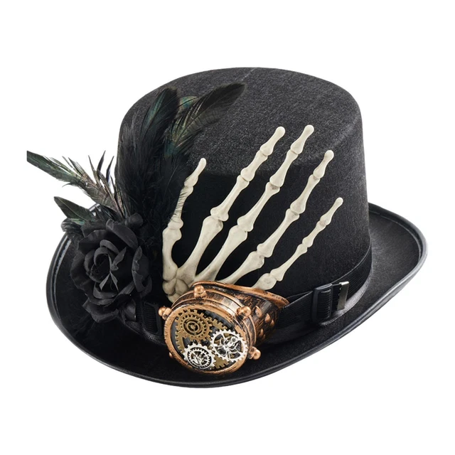 STEAMPUNK TOP HAT Costume Masquerade Pirate Gothic Vintage Dress up ...