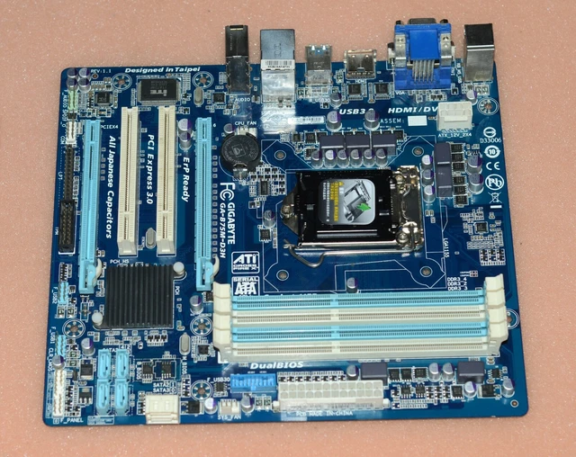 GIGABYTE MOTHERBOARD INTEL B75 LGA1155 Micro ATX GA-B75M-D3H £65.52 ...