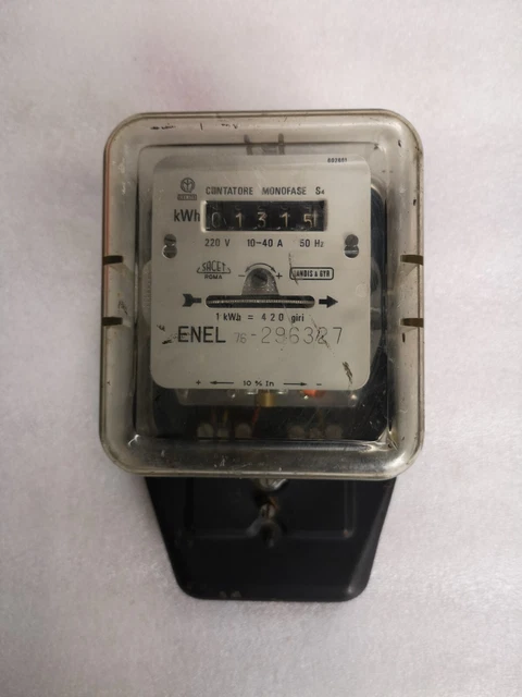 CONTATORE ELETTRICO MONOFASE Enel 1976 Old Meter Vintage EUR 35,00 ...