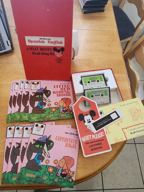 VINTAGE BILINGUAL WALT Disney Read-Along-kit "little red riding Hood ...