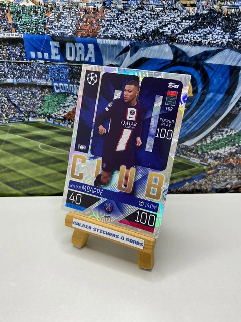 TOPPS MATCH ATTAX 2022/23 2023 Kylian Mbappé 100 Club PSG carte feuille ...