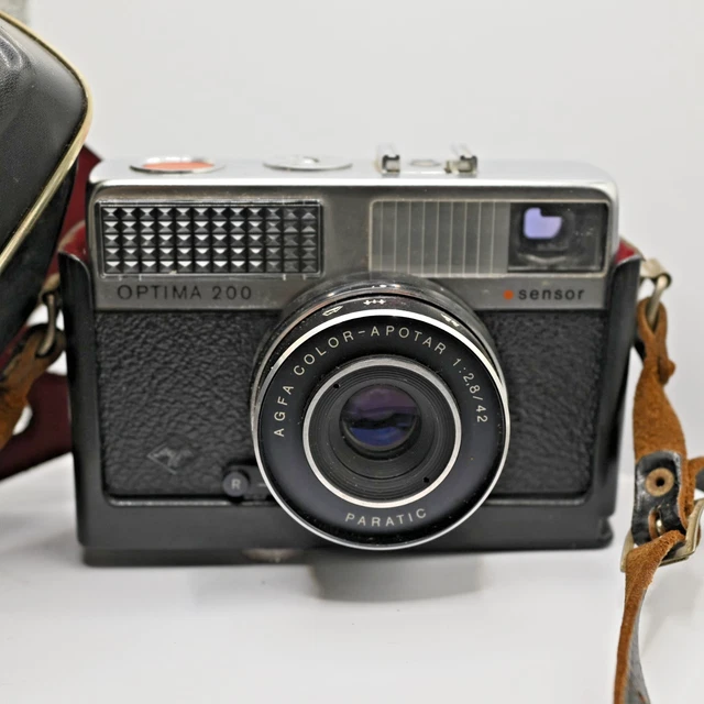 AGFA OPTIMA 200 Fotocamera Analogica OTTICA APOTAR 1:2.8/42 PARATIC Con ...