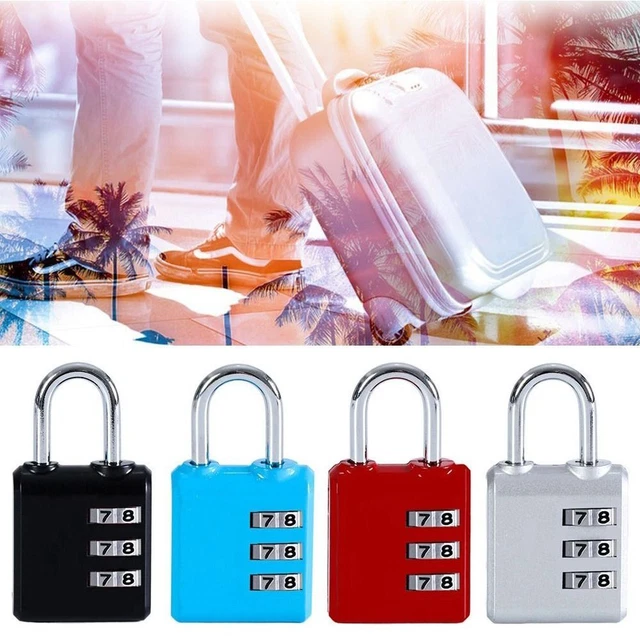 ANTI-THEFT 3 DIGIT Password Lock Padlock Security Coded Lock Travel EUR ...