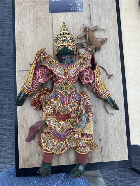 VINTAGE ANTIQUE BURMESE Marionette Handmade Wooden String Puppet EC $30 ...