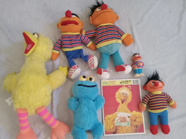 VINTAGE SESAME STREET Lot,vintage Big Bird Pull String, Ernie Puppet ...