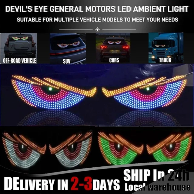 USB DYNAMIC DEVIL Eyes Light For Cars LED Matrix Pixel Panel LED ...
