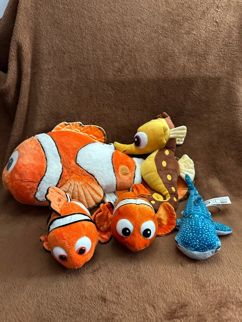 LARGE DISNEY PIXAR finding nemo soft toy plush bundle dory Sheldon ...