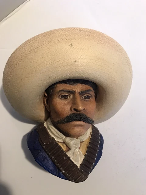 BOSSONS 1991 EMILIANO Zapata Chalkware Head $100.49 - PicClick AU